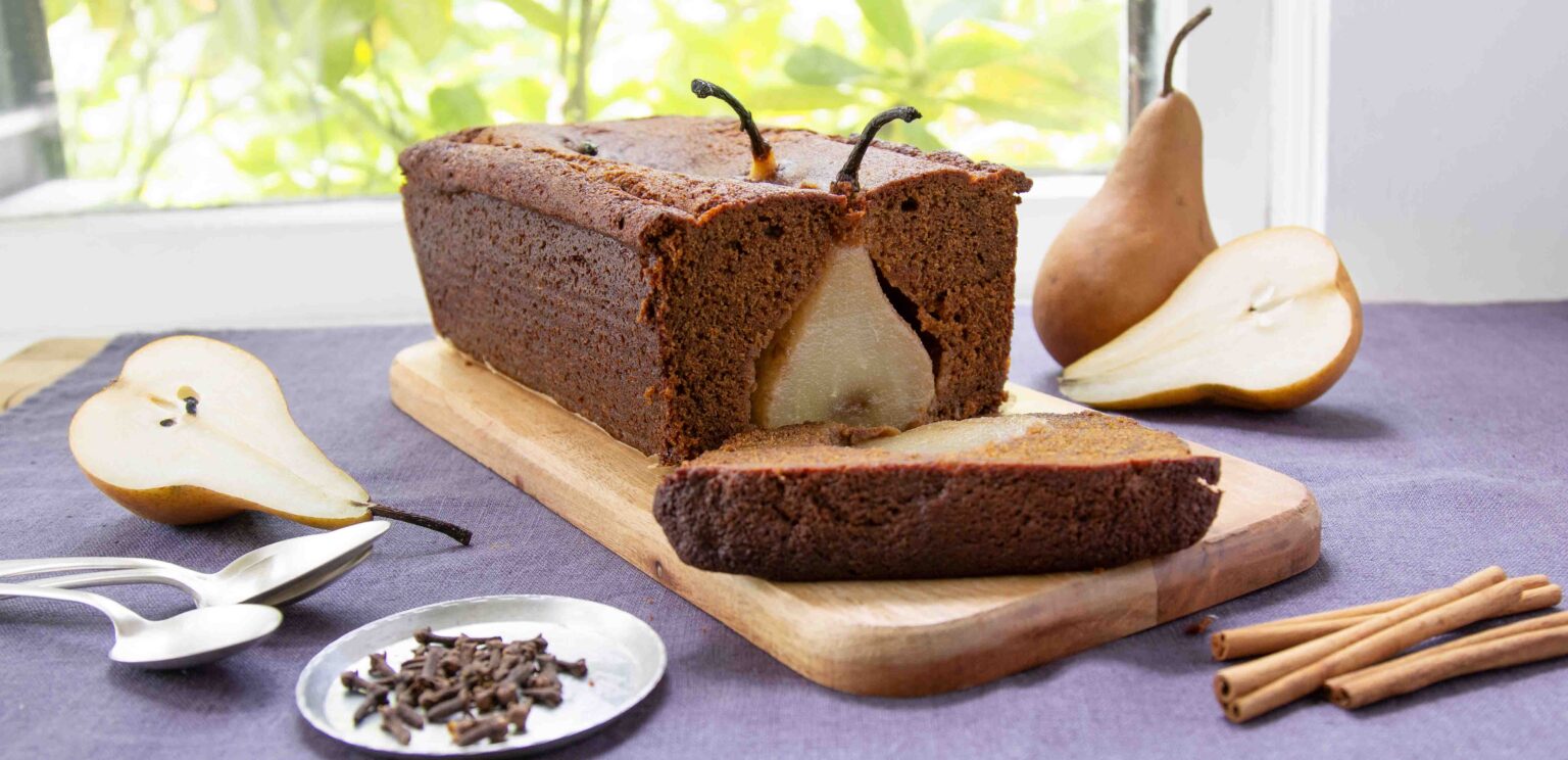 Poached Pear Ginger Almond Cake | Odense Almond Paste & Marzipan